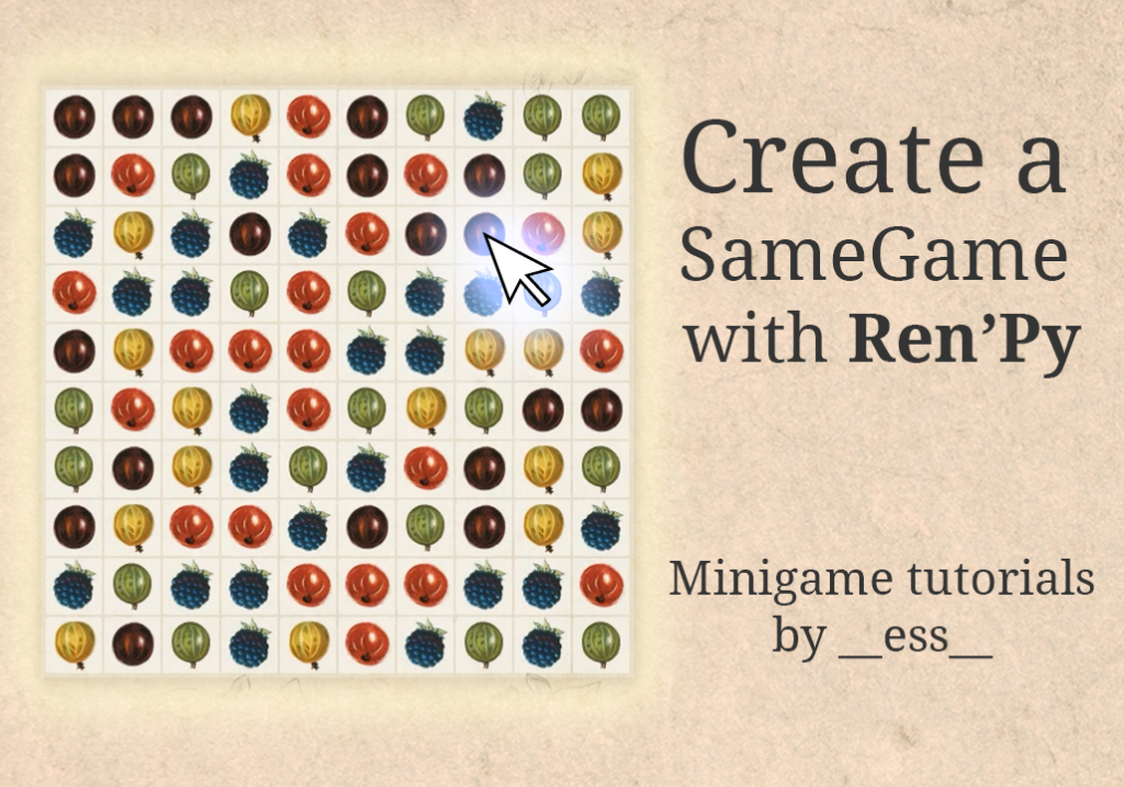 Samegame Mini Game Tutorial For Renpy Games Ess Renpy Tutorials