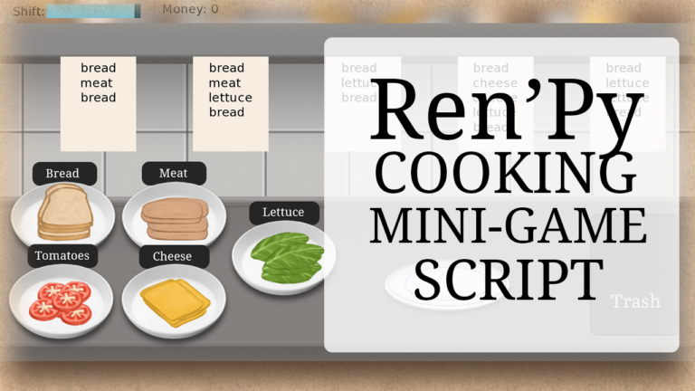 Ren Py Cooking Mini Game Script Ess Ren Py Tutorials